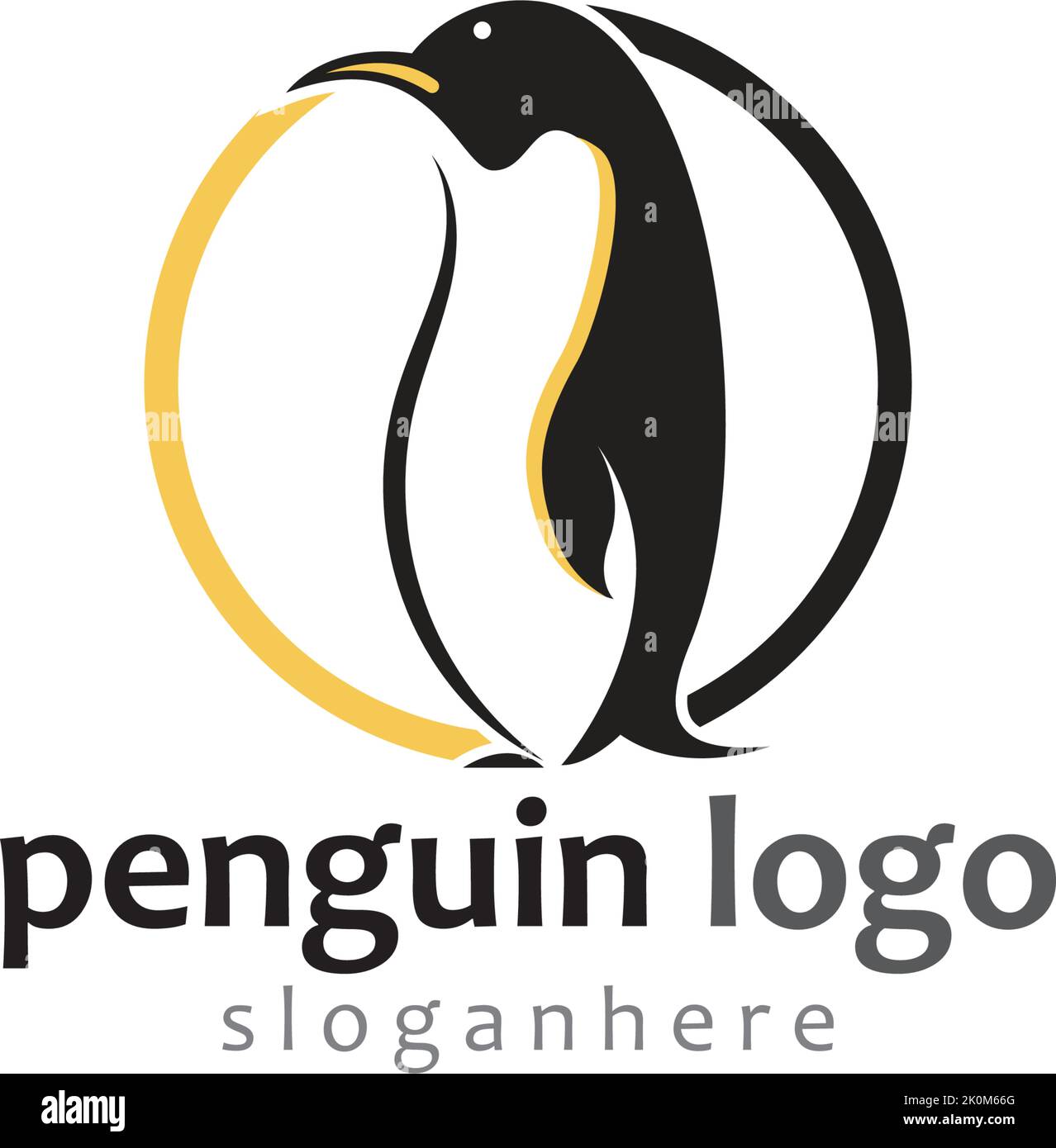 Penguin bird vector logo hi-res stock photography and images - Alamy