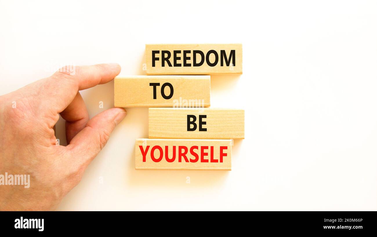 Freedom to be yourself symbol. Concept words Freedom to be yourself on ...