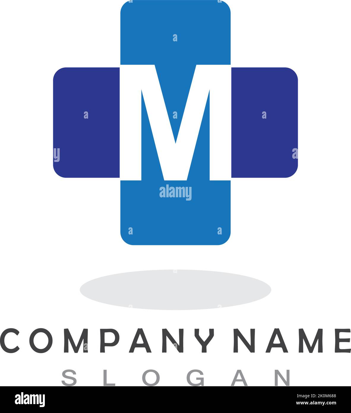 M Initial Letter cross medical logo vector template Stock Vector Image ...
