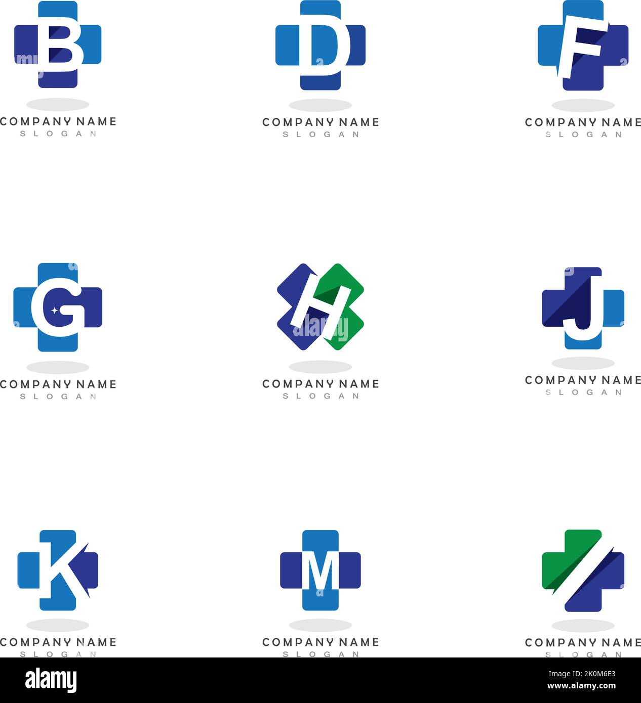 Set of Letter cross medical logo vector template Stock Vector Image ...