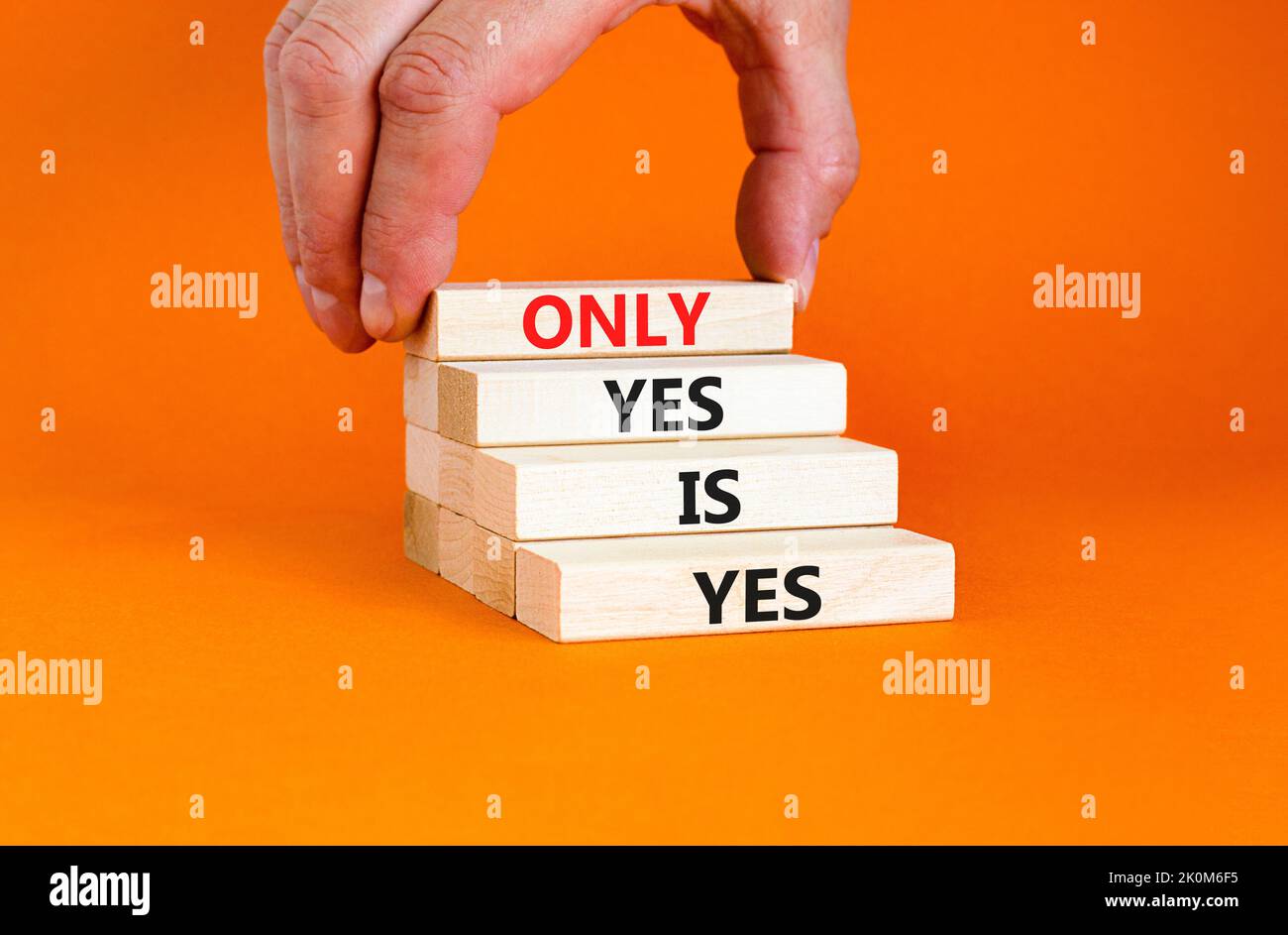 Only yes is yes symbol. Concept words Only yes is yes on wooden blocks ...