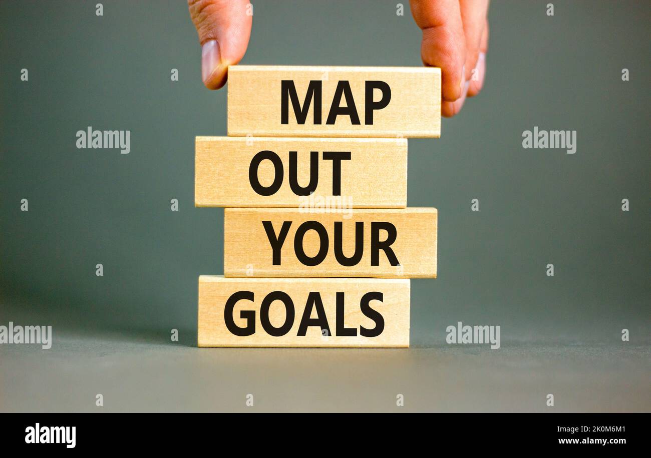 Support and map out your goals symbol. Concept words Map out your goals ...