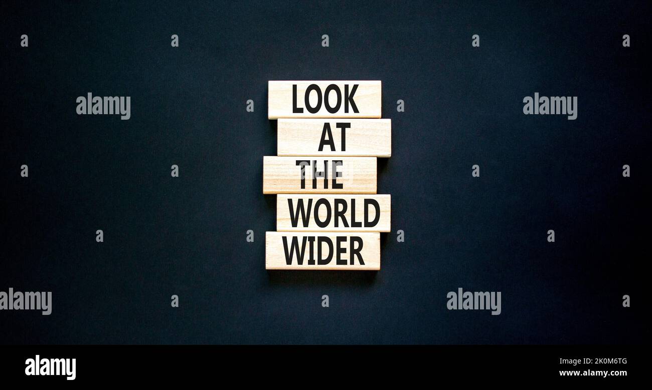 Look at the world wider symbol. Concept words Look at the world wider ...