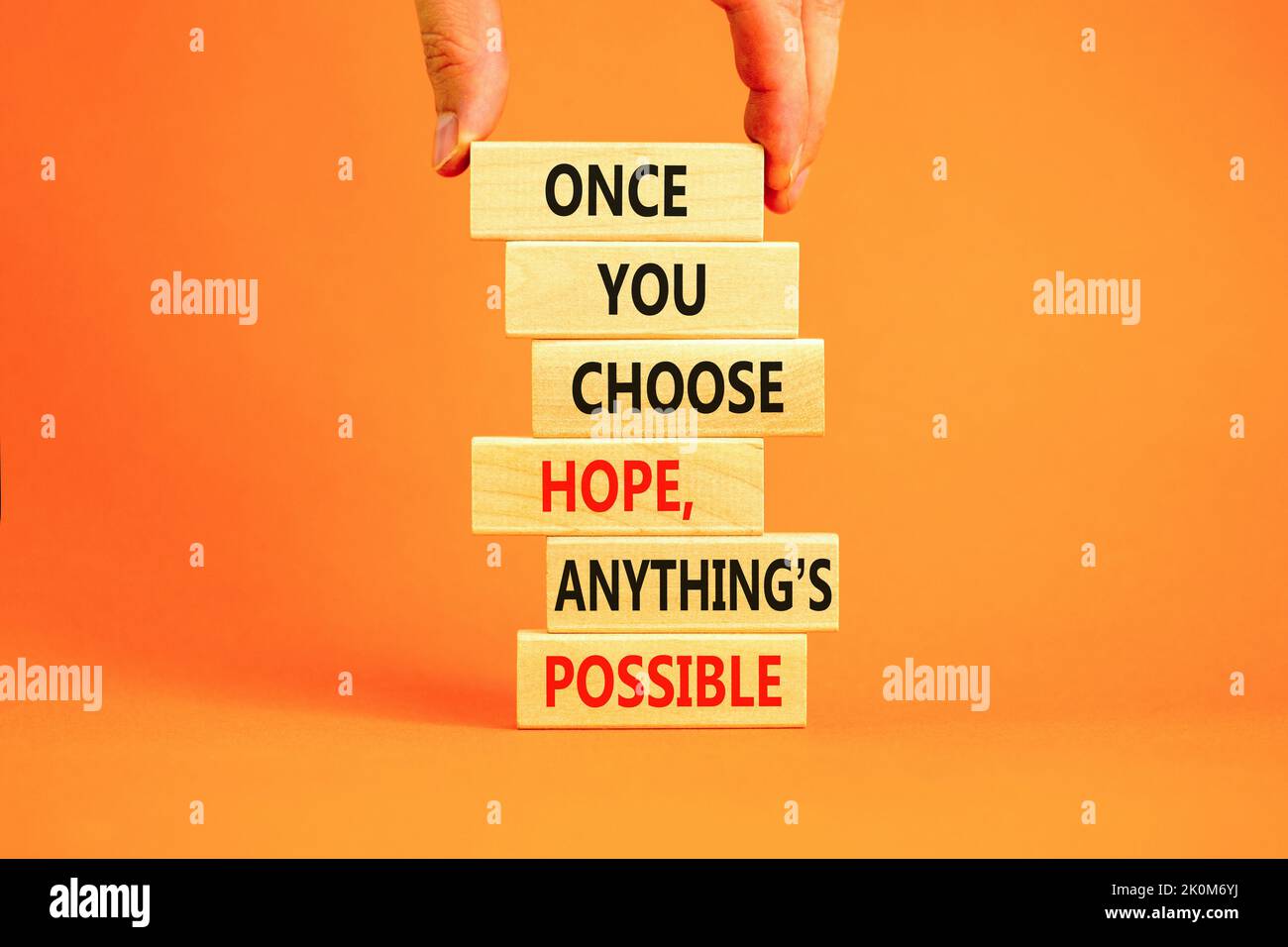 Hope and anything is possible symbol. Concept words Once you choose ...