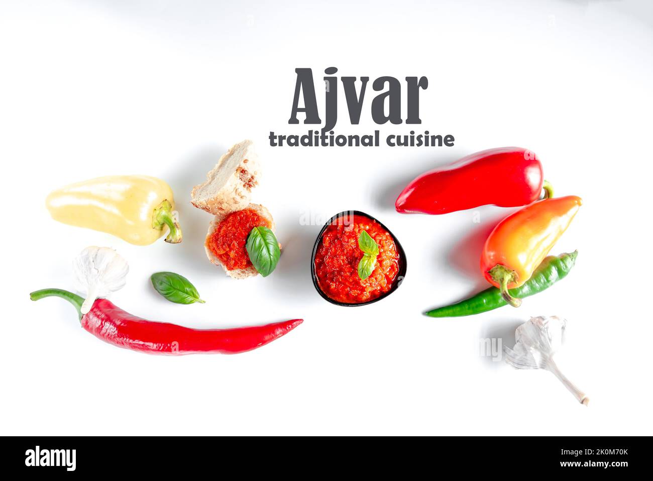 ajvar Balkan dish, vegetable caviar, a paste of roasted red bell ...