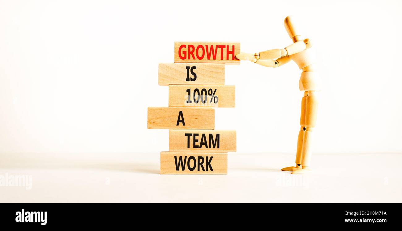 Growth symbol. Concept words Growth is 100 percent a team work on ...