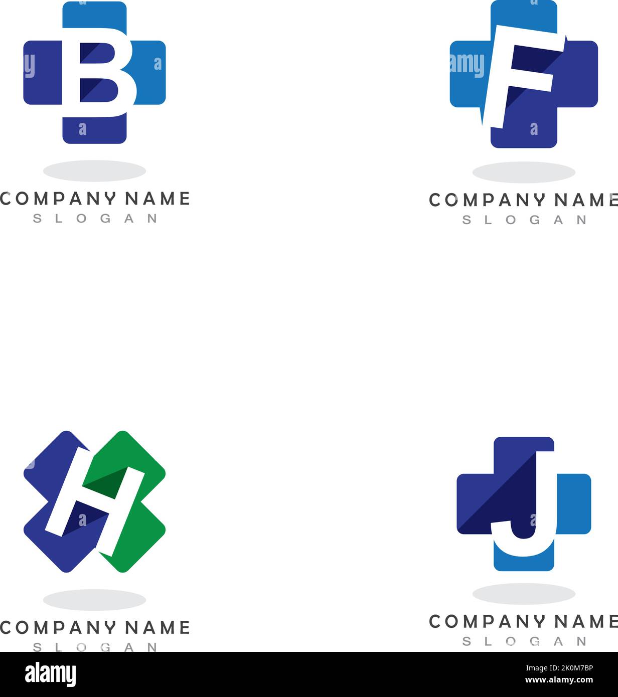 Set of Letter cross medical logo vector template Stock Vector Image ...