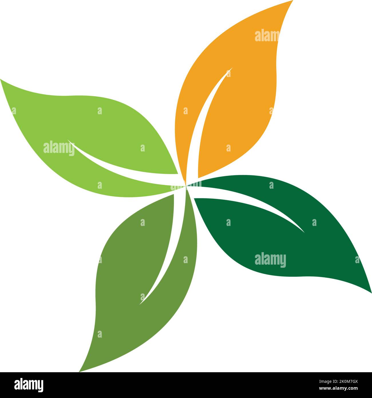 three leaf logo design. green leaf eco logo template - vector Stock Vector Image & Art - Alamy