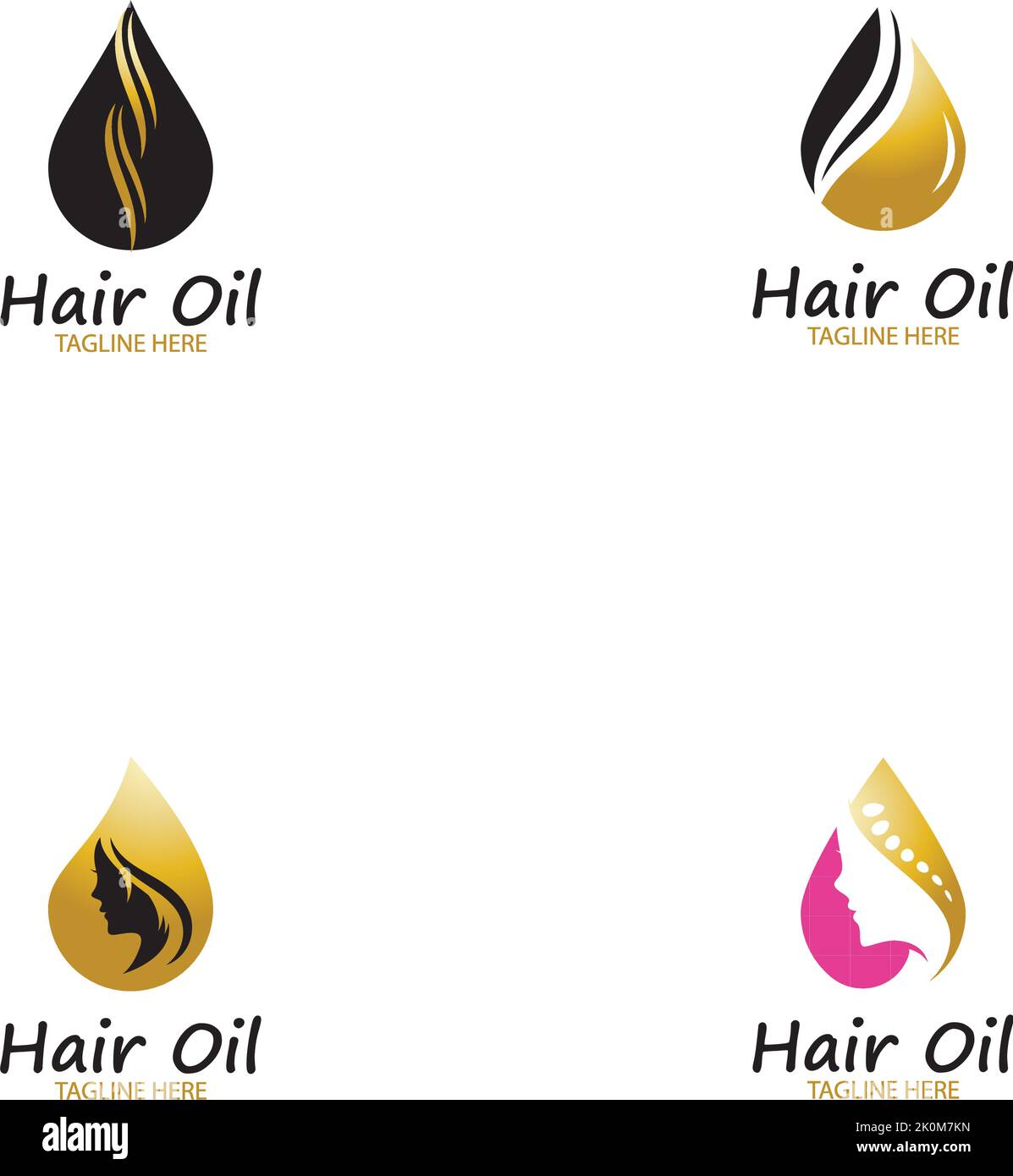 hair oil essential logo with drop oil and hair logo symbol-vector Stock ...
