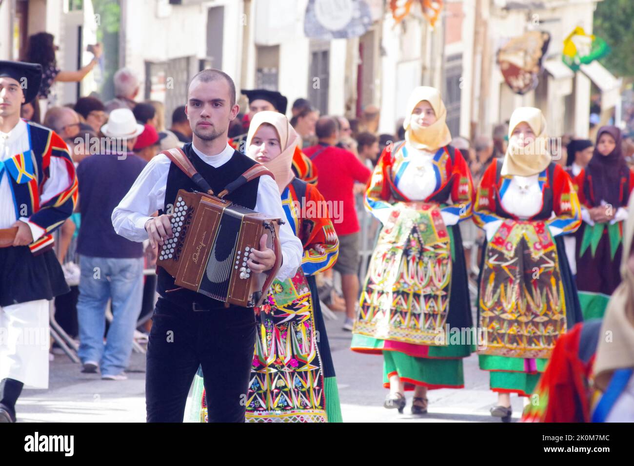 Sassari, Sardinia, Italy. Cavalcata Sarda 2022, traditional parade of ...