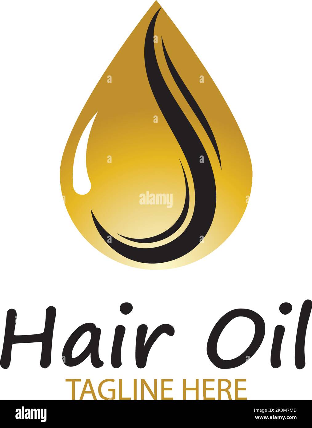 hair oil essential logo with drop oil and hair logo symbol-vector Stock ...