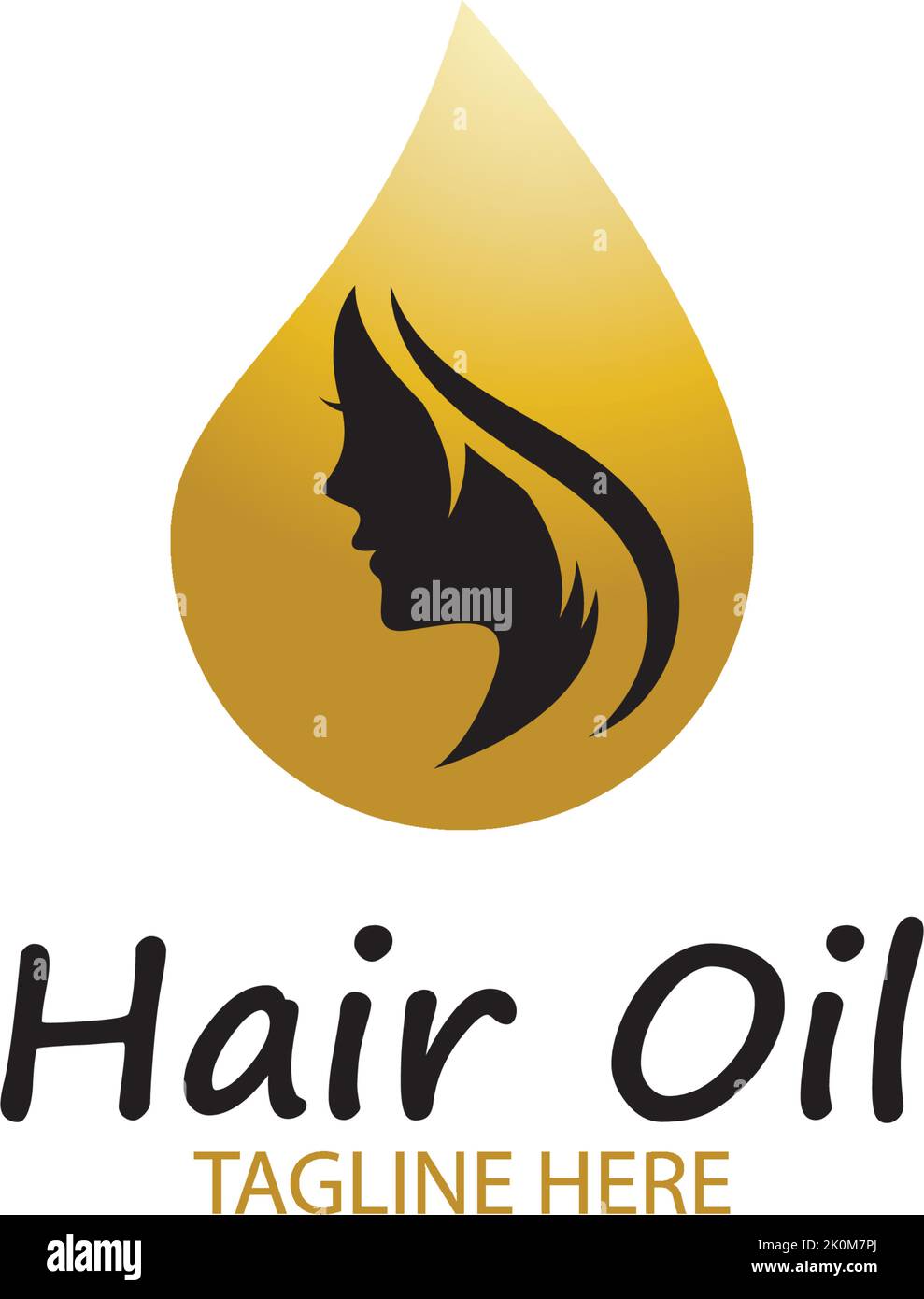 hair oil essential logo with drop oil and hair logo symbol-vector Stock ...