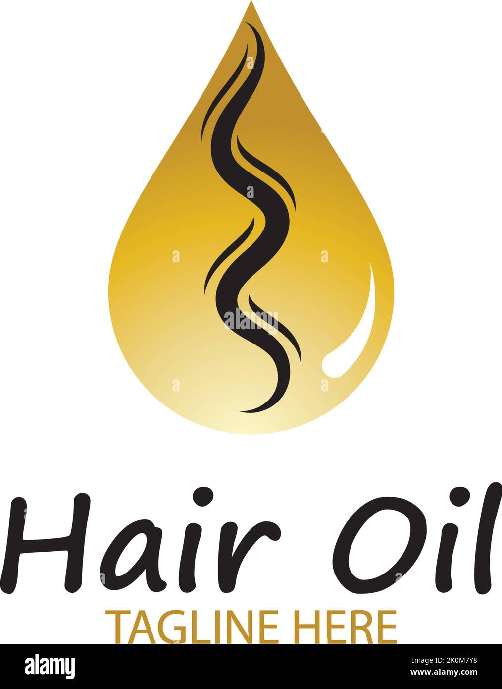hair oil essential logo with drop oil and hair logo symbol-vector Stock ...