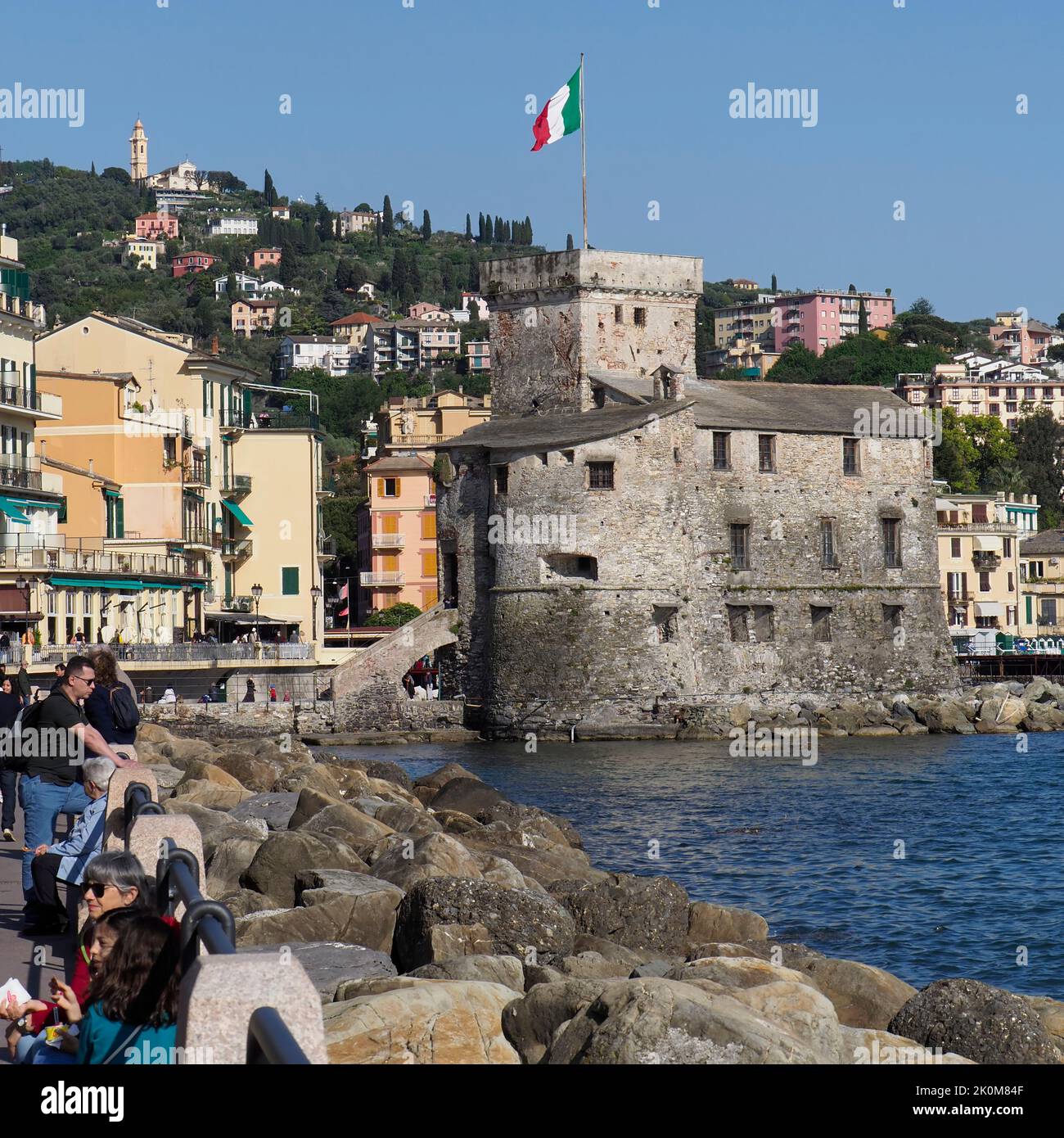 The Castello di Rapallo, a 16th-century fortress on the waterfront at ...