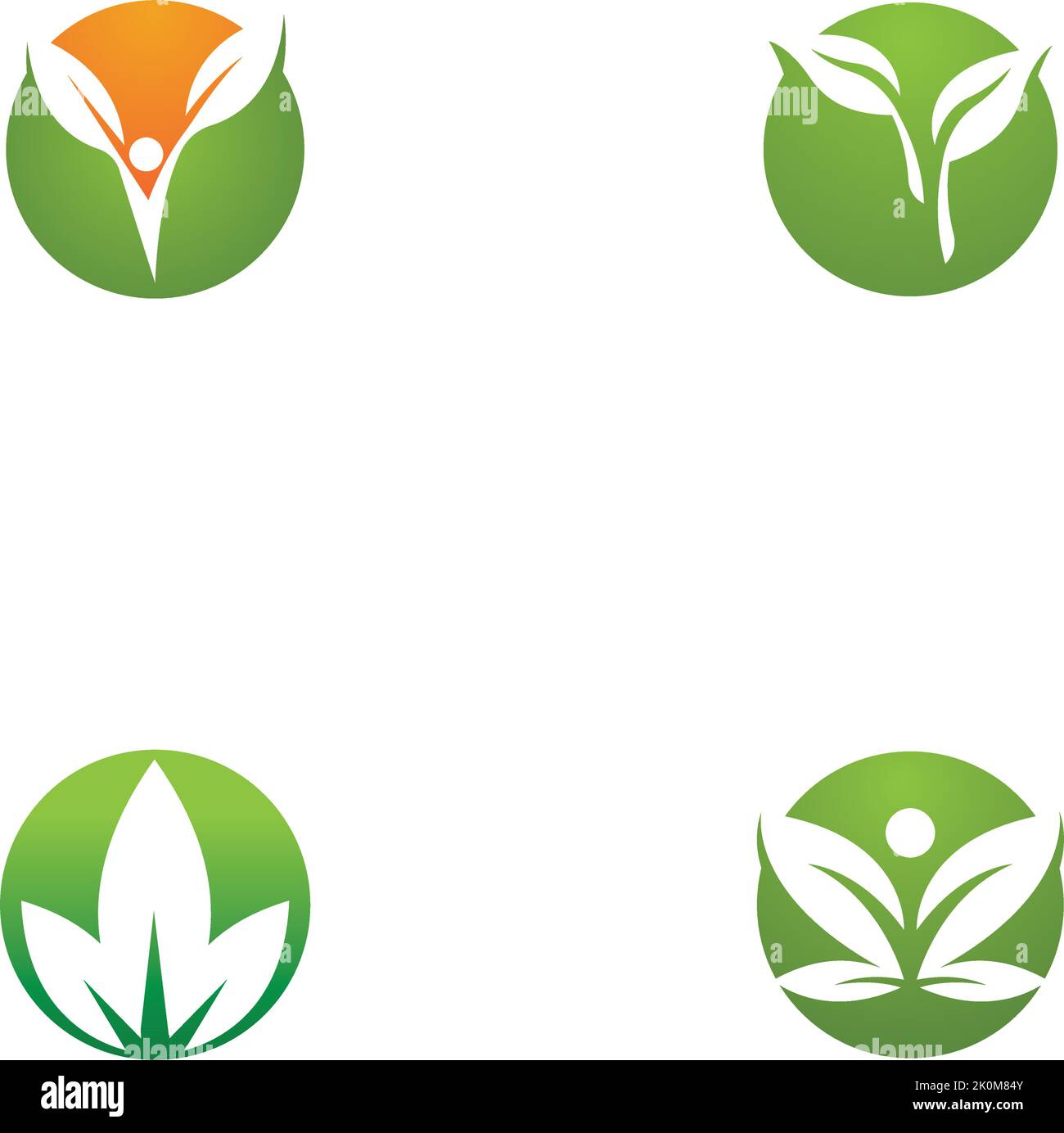 three leaf logo design. green leaf eco logo template - vector Stock Vector Image & Art - Alamy