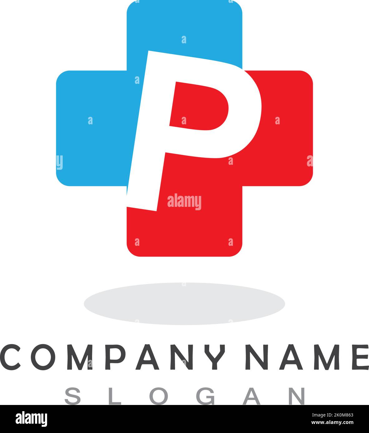 P Initial Letter cross medical logo vector template Stock Vector Image ...