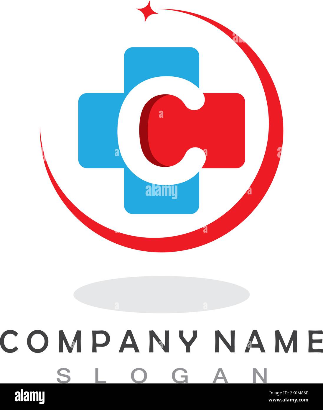 C Initial Letter cross medical logo vector template Stock Vector Image ...