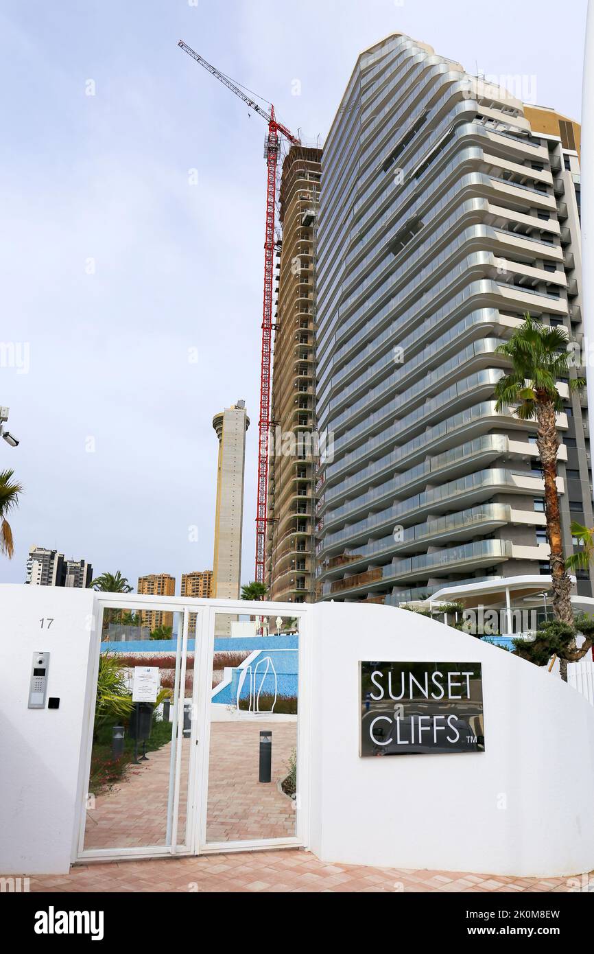 Benidorm, Alicante, Spain- September 11, 2022: Modern architecture ...