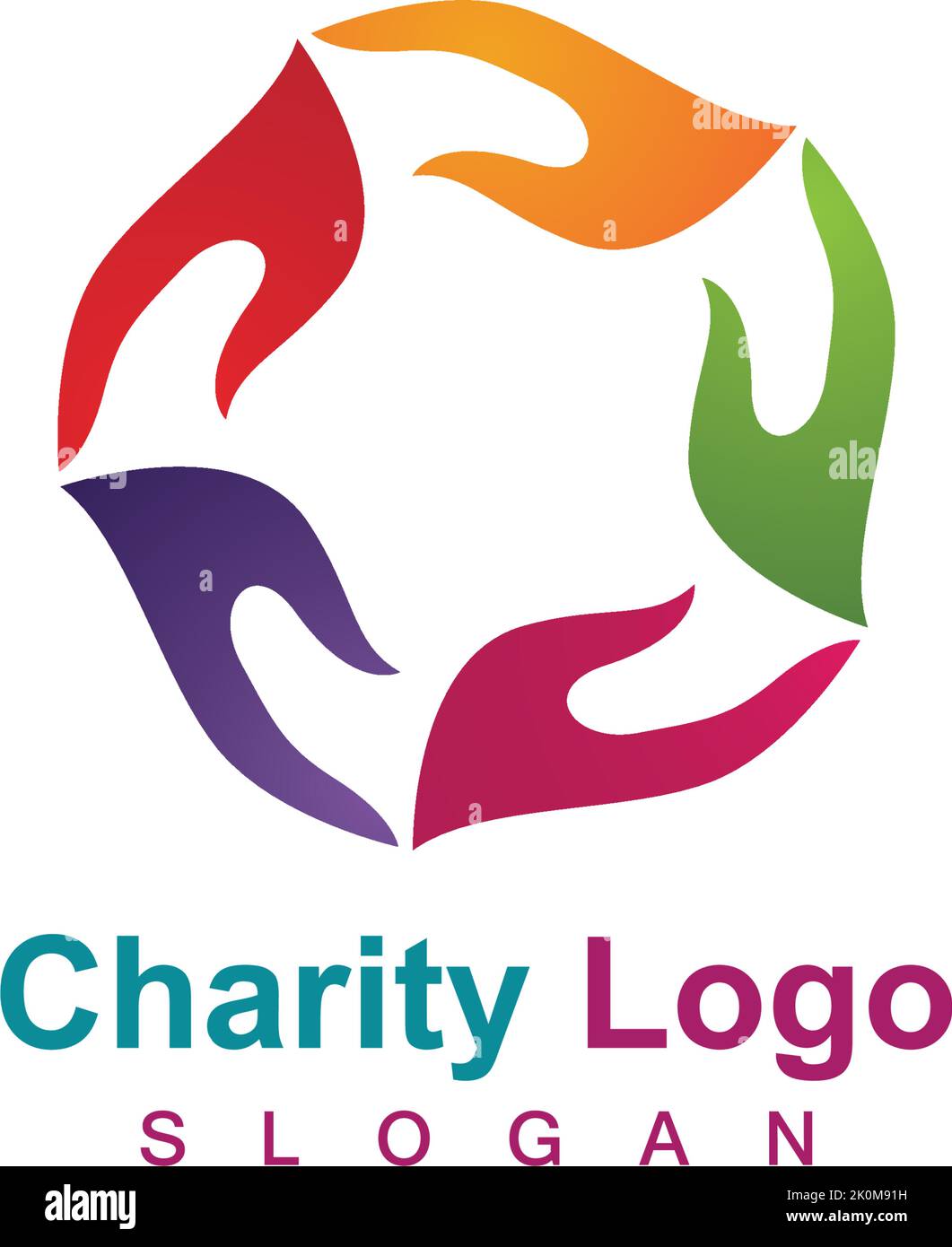 Illustration of charity logo design template vector Stock Vector Image ...