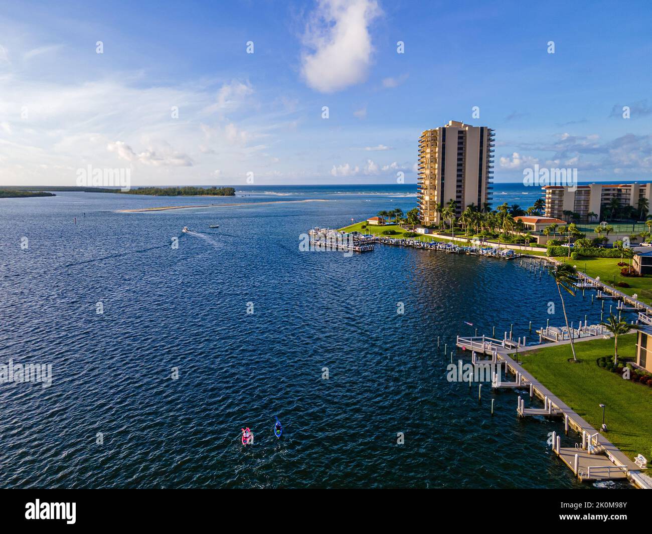 An aerial view of a city on the coast Stock Photo - Alamy