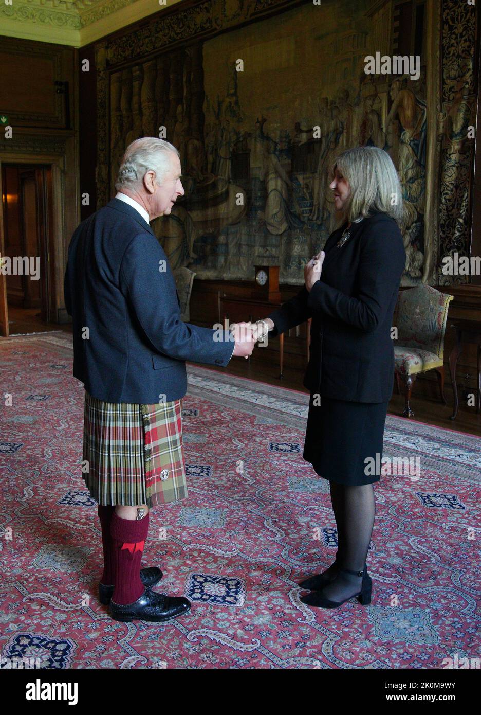 King Charles III during an audience with the Presiding Officer of the ...