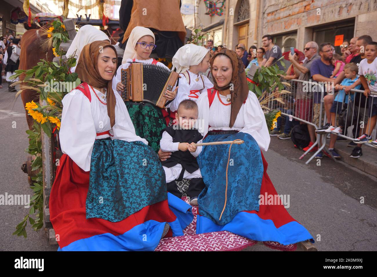 Sassari, Sardinia, Italy. Cavalcata Sarda 2022, traditional parade of ...