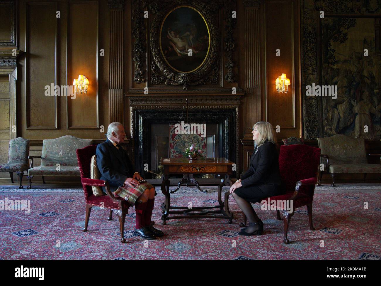 King Charles III during an audience with the Presiding Officer of the ...