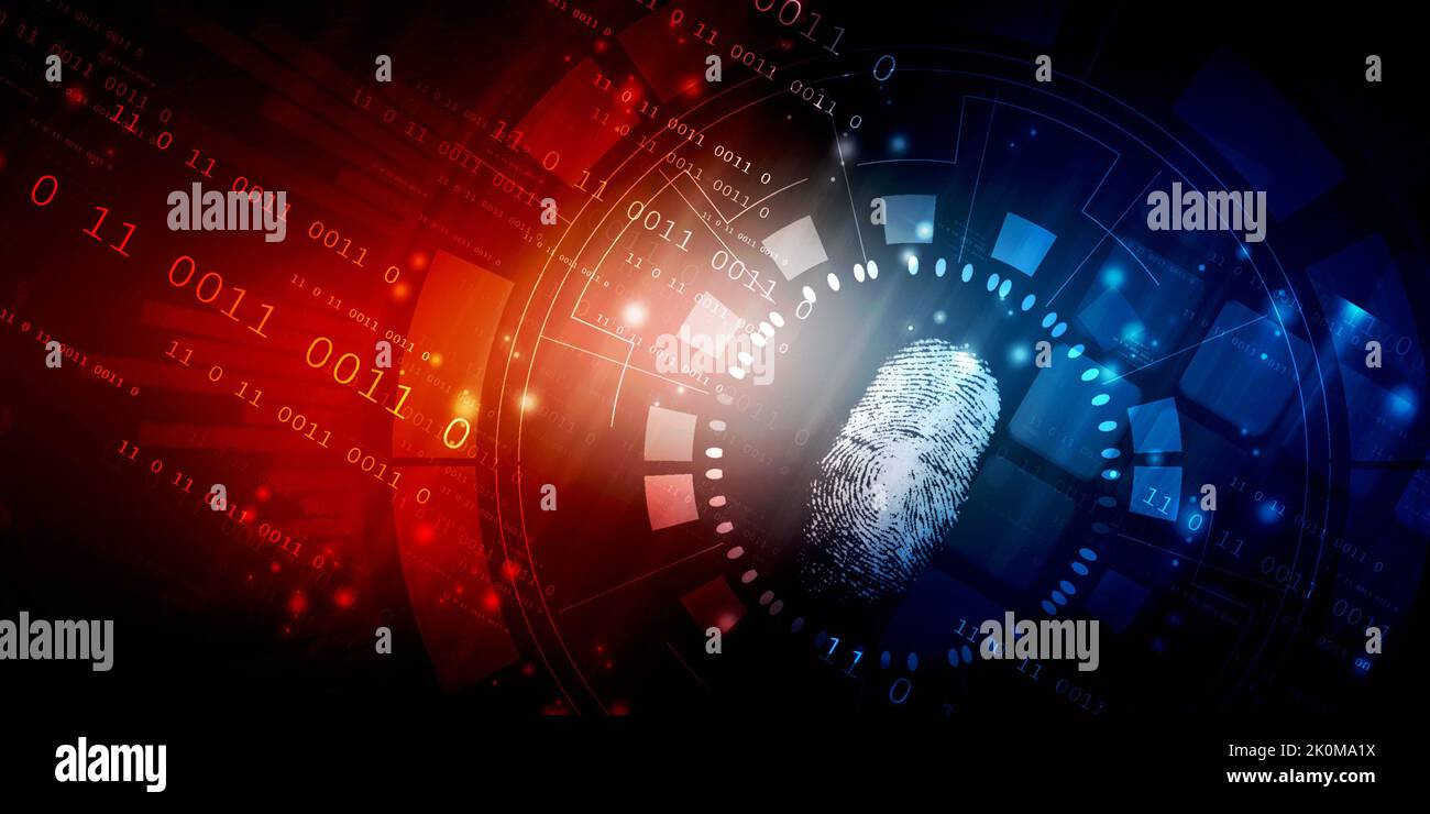 2d Illustration Fingerprint Scanning Technology Concept Stock Photo - Alamy