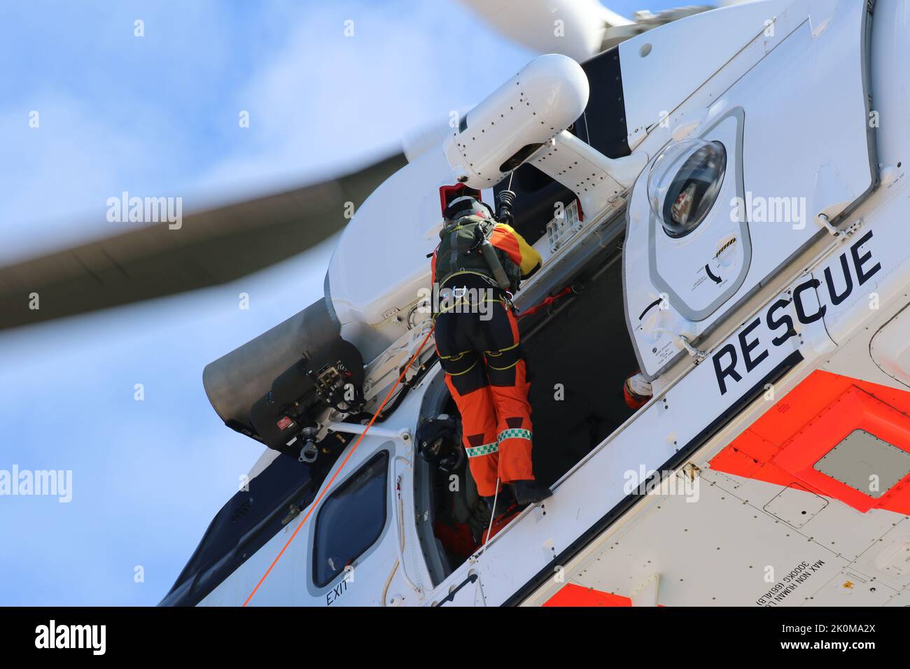 Emergency Marine evacuation by helicopter from a cruise ship in the ...