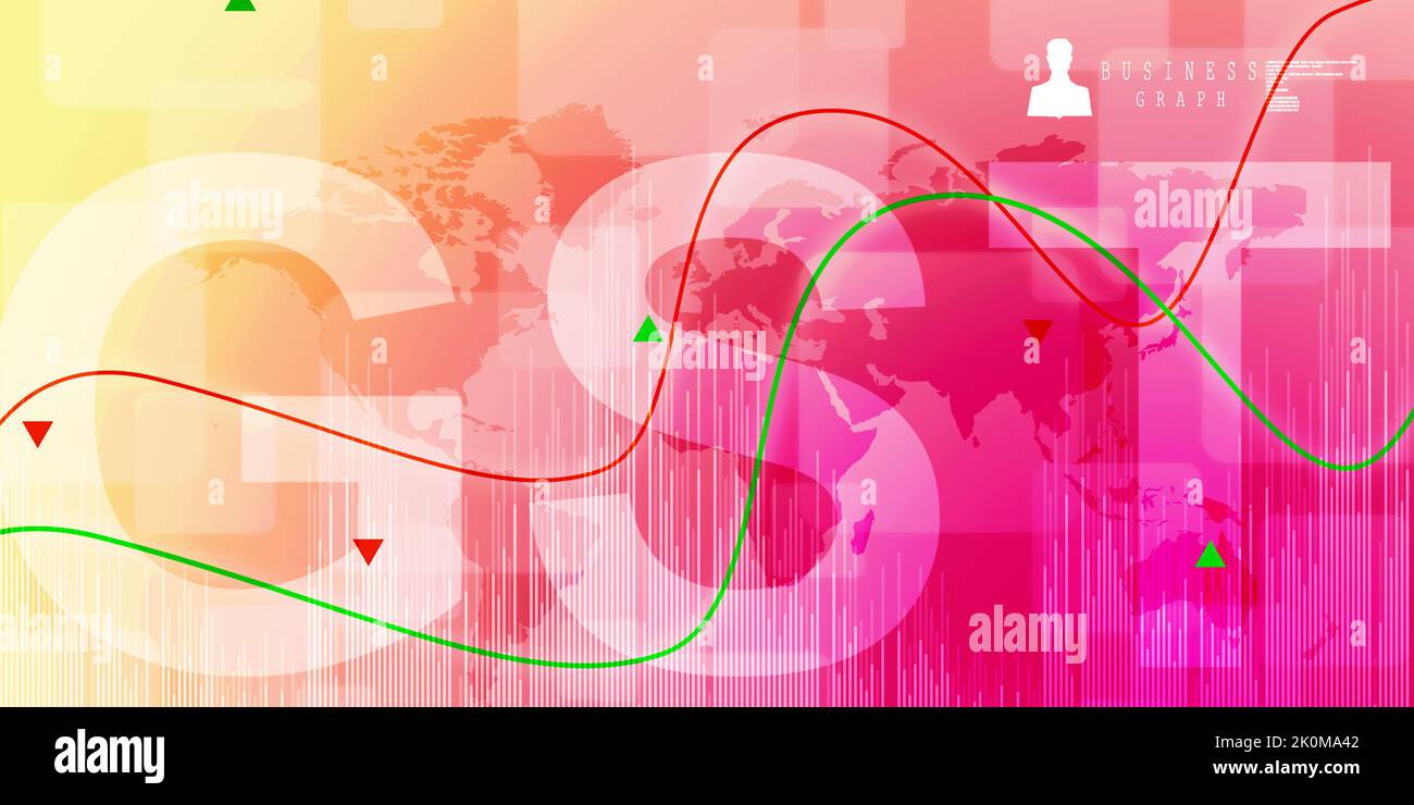 2d rendering Stock market online business concept. business Graph Stock ...