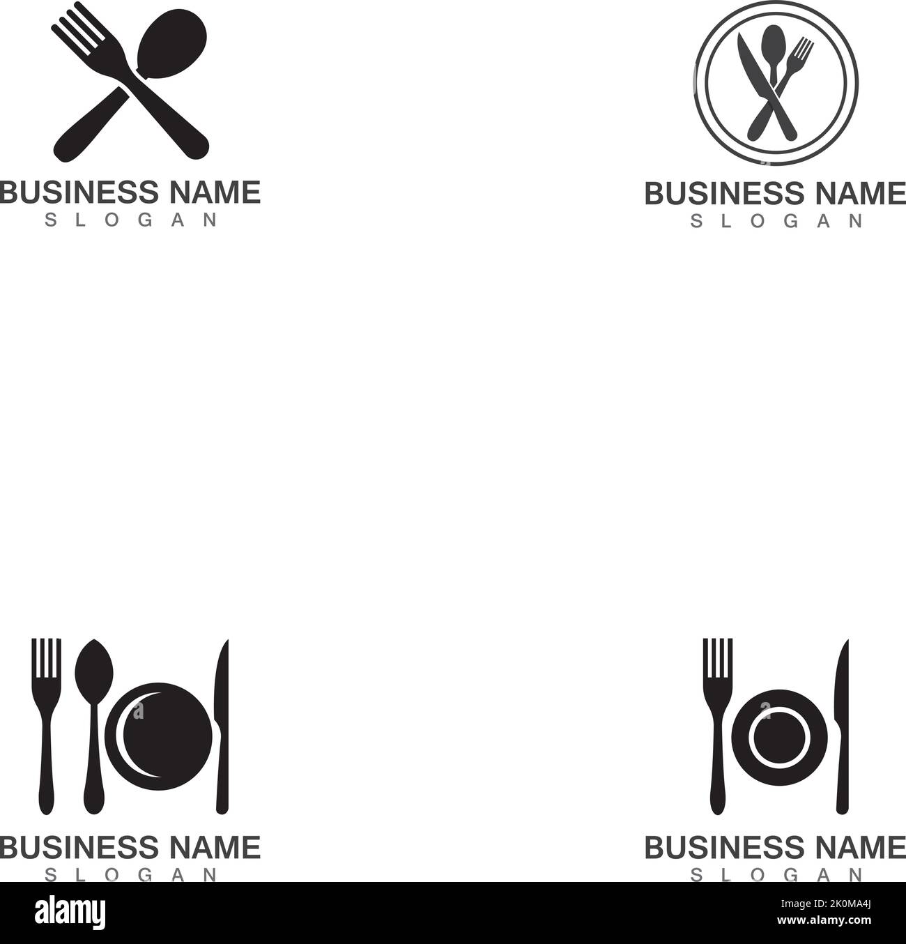 Fork, knife and spoon icon logo vector template.design for restaurant ...