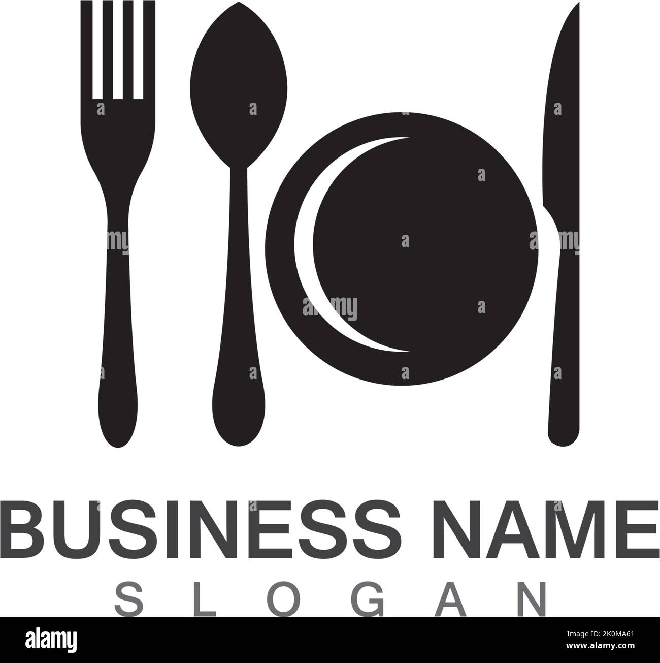 Fork, knife and spoon icon logo vector template.design for restaurant ...