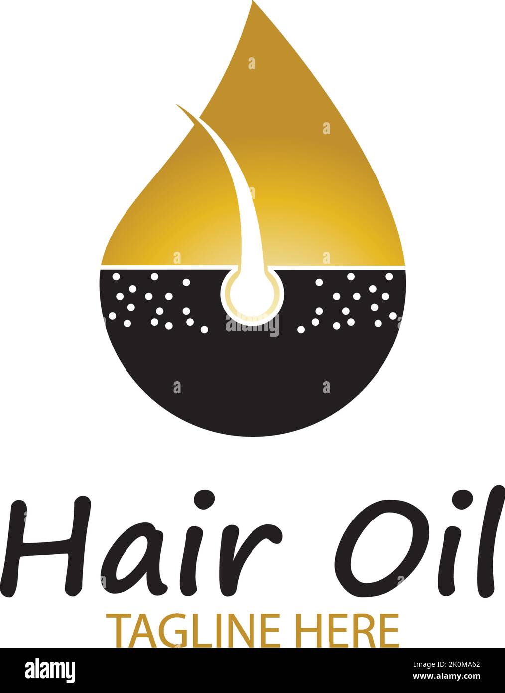hair oil essential logo with drop oil and hair logo symbol-vector Stock ...