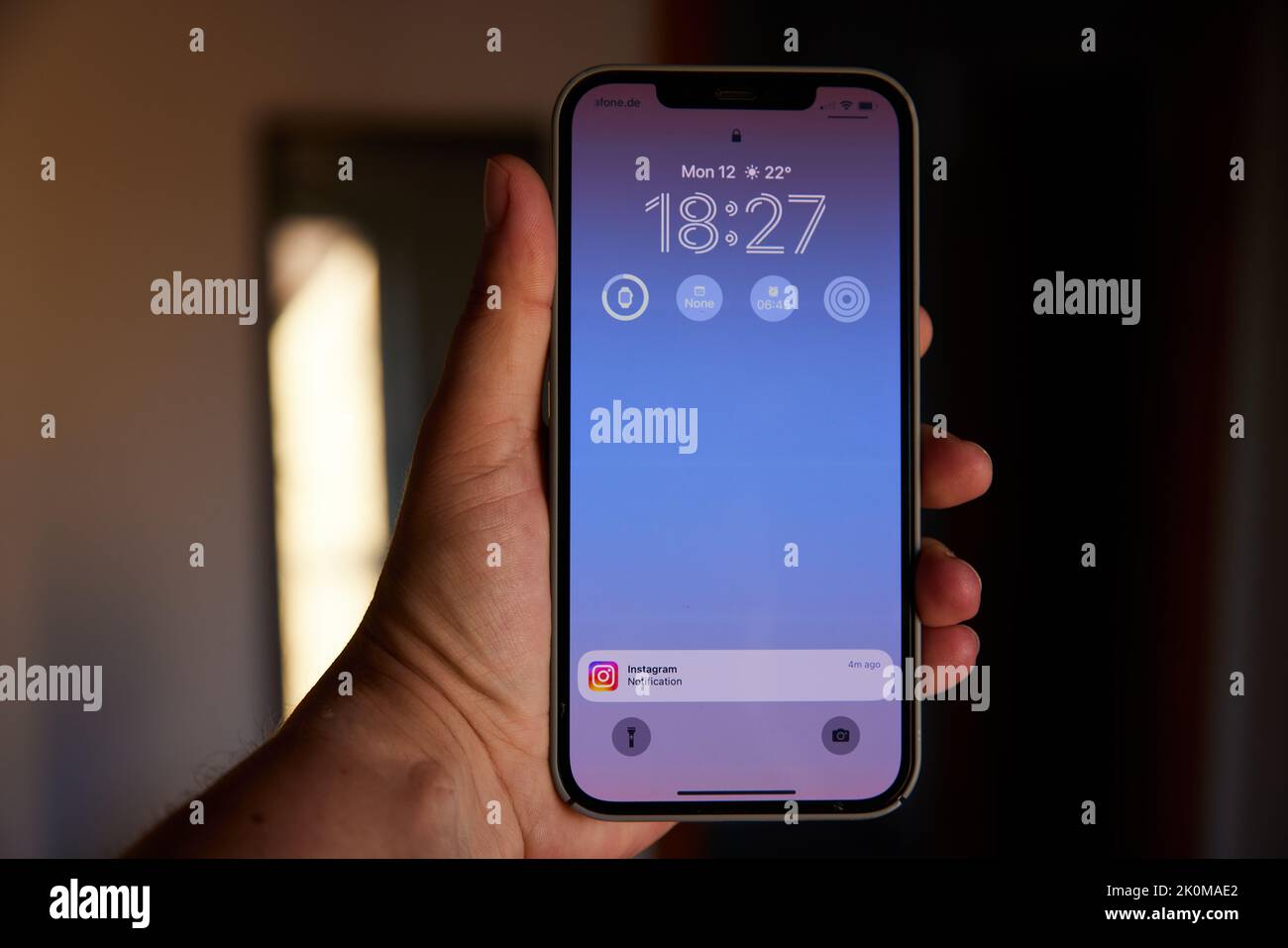Apple iPhone 12 Pro Max in the hand with ios 16 and instagram ...