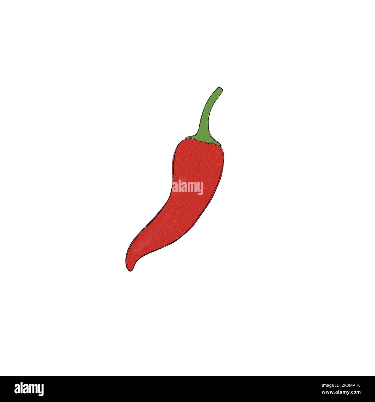 hot chili pepper freehand watercolor drawing Stock Photo - Alamy