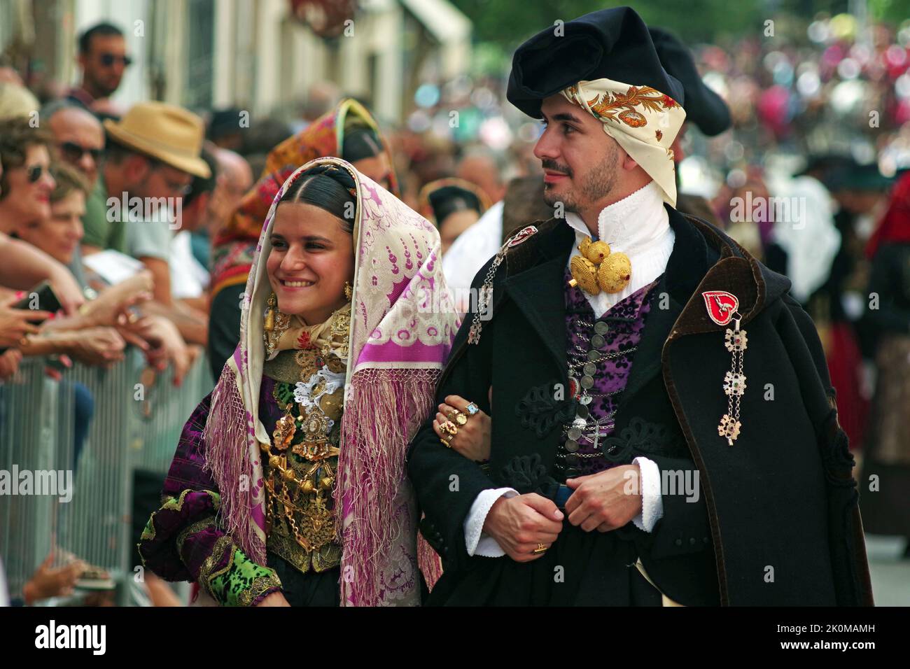Sassari, Sardinia, Italy. Cavalcata Sarda 2022, traditional parade of ...