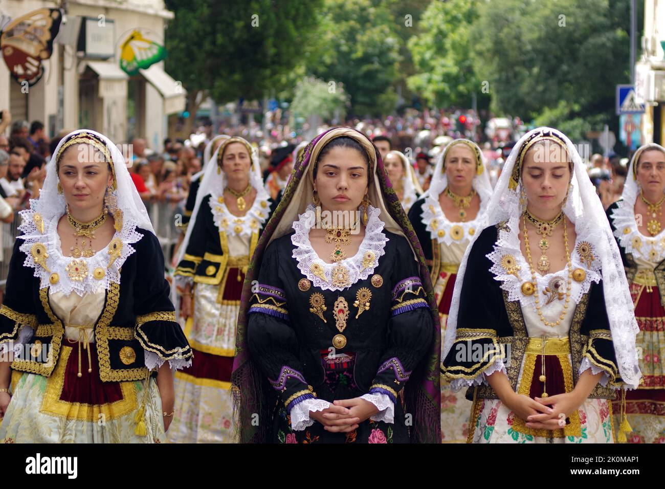 Sassari, Sardinia, Italy. Cavalcata Sarda 2022, traditional parade of ...