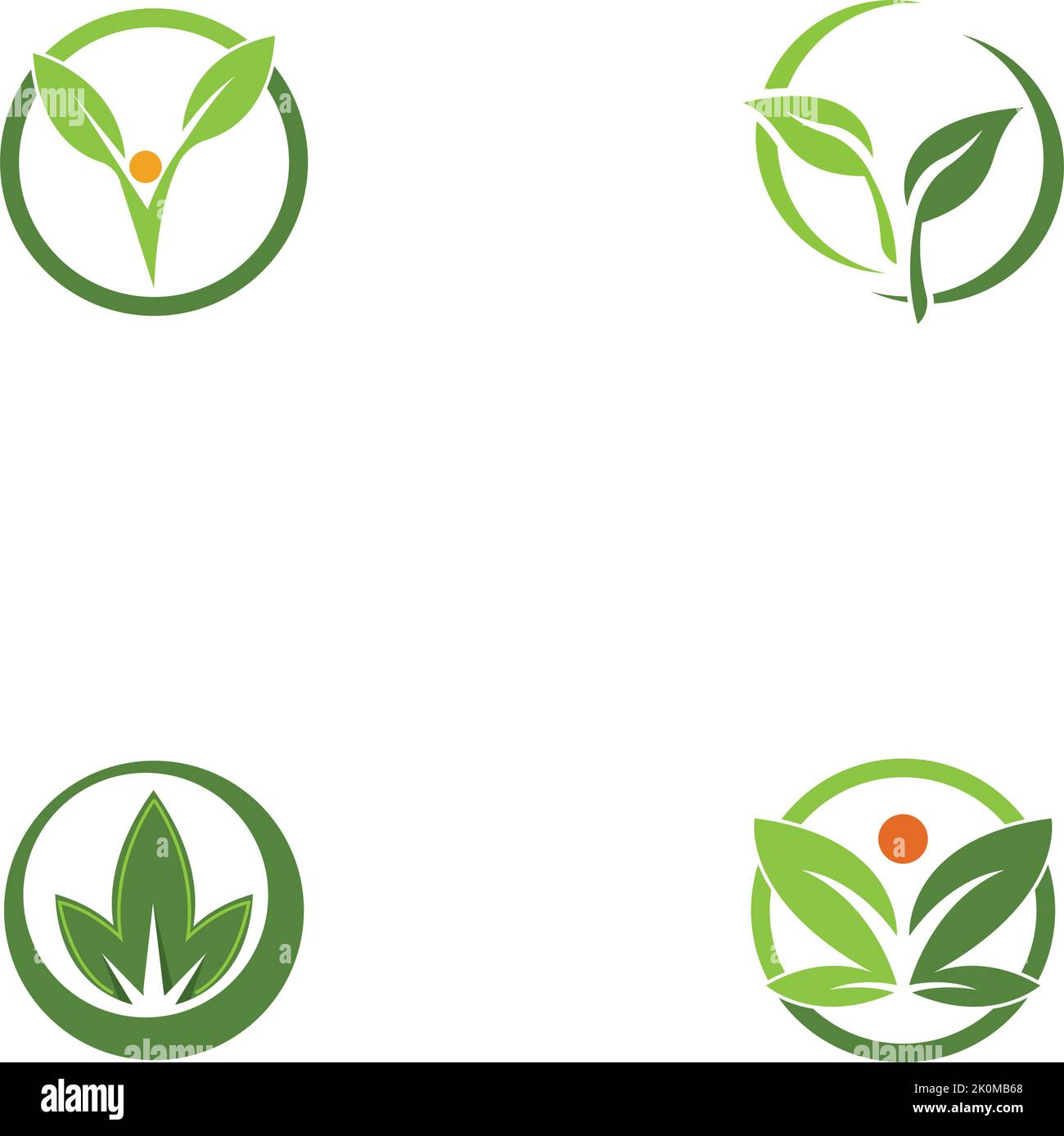 three leaf logo design. green leaf eco logo template - vector Stock Vector Image & Art - Alamy