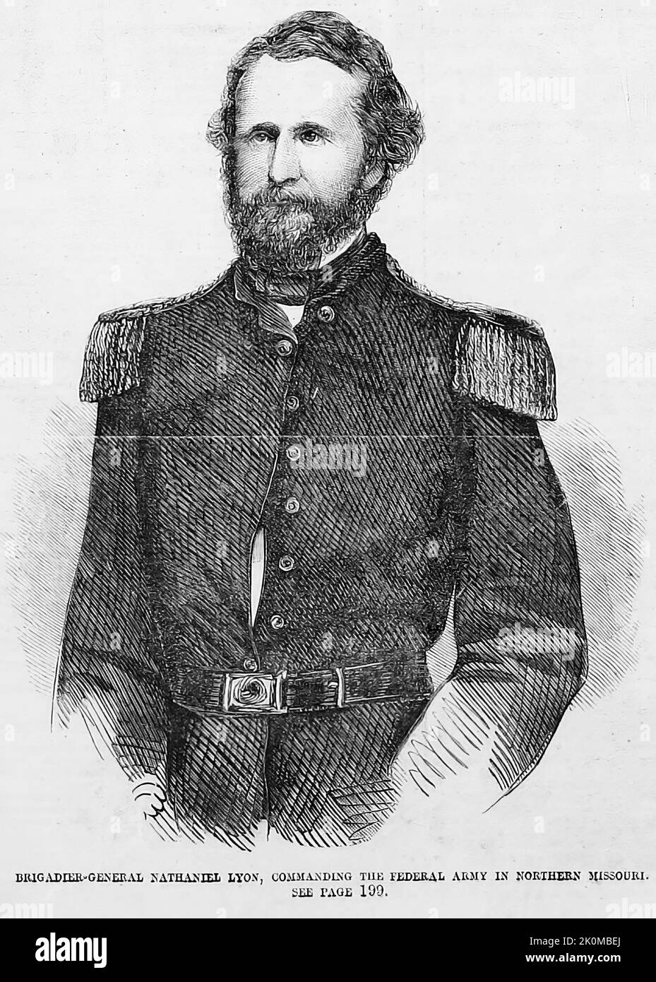 Portrait of Brigadier General Nathaniel Lyon, commanding the Federal ...