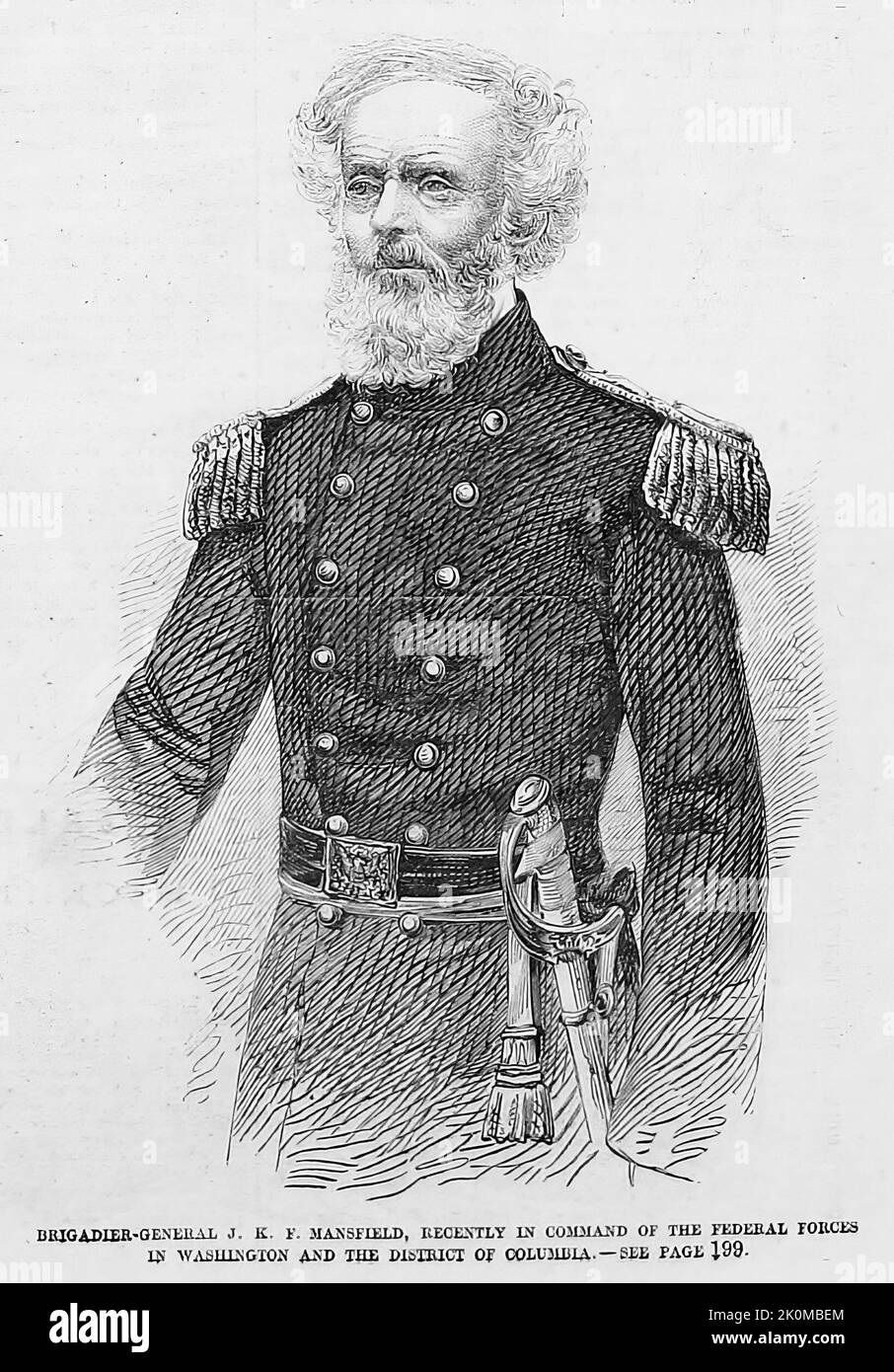 Portrait of Brigadier General Joseph King Fenno Mansfield, recently in ...