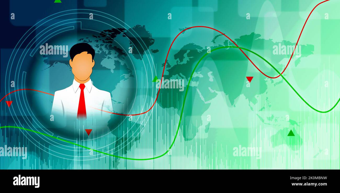 3d rendering Stock market online business concept. business Graph Stock ...