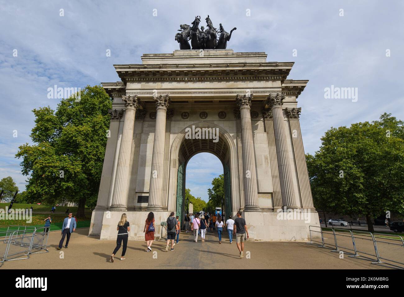 London, UK. 12 September 2022. General view of Wellington Arch, London ...