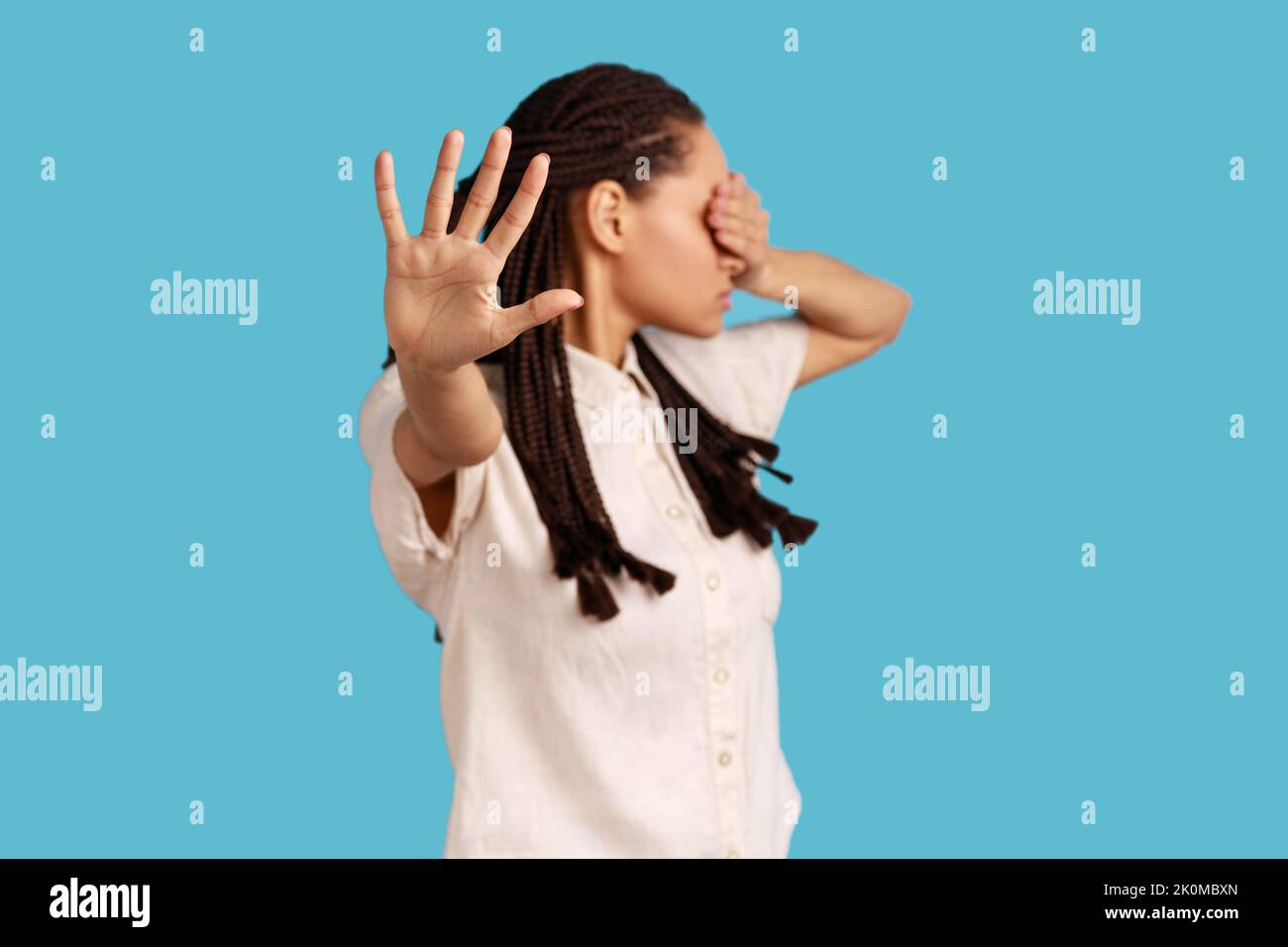 Confused Black Girl With Hand Up