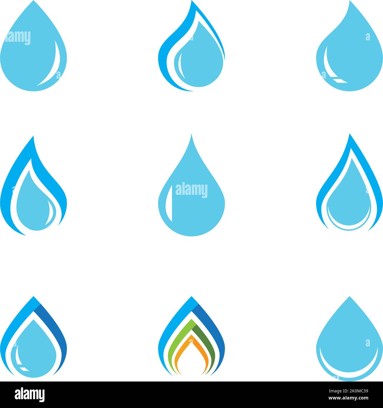 Set of Water drop Logo Template vector illustration design Stock Vector ...
