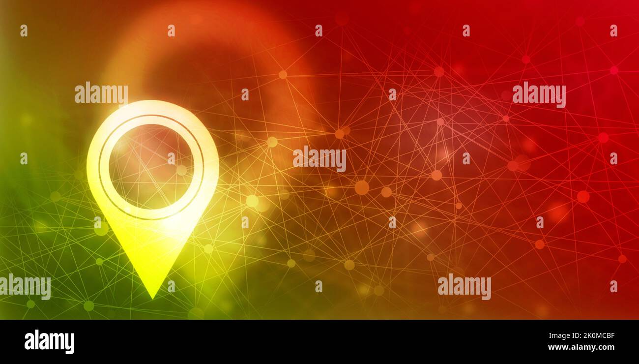 2d rendering Red map pointer Stock Photo - Alamy