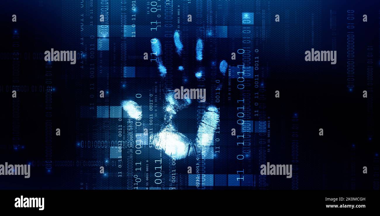 2d Illustration Fingerprint Scanning Technology Concept Stock Photo Alamy