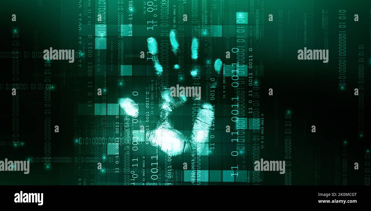 2d Illustration Fingerprint Scanning Technology Concept Stock Photo - Alamy