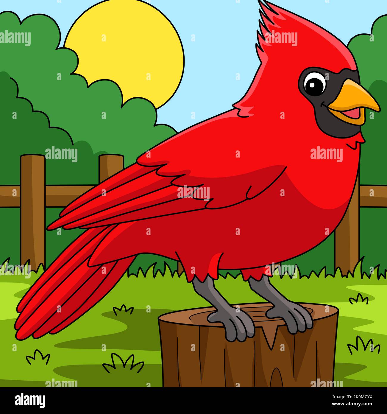 Cardinal Animal Colored Cartoon Illustration Stock Vector Image & Art ...