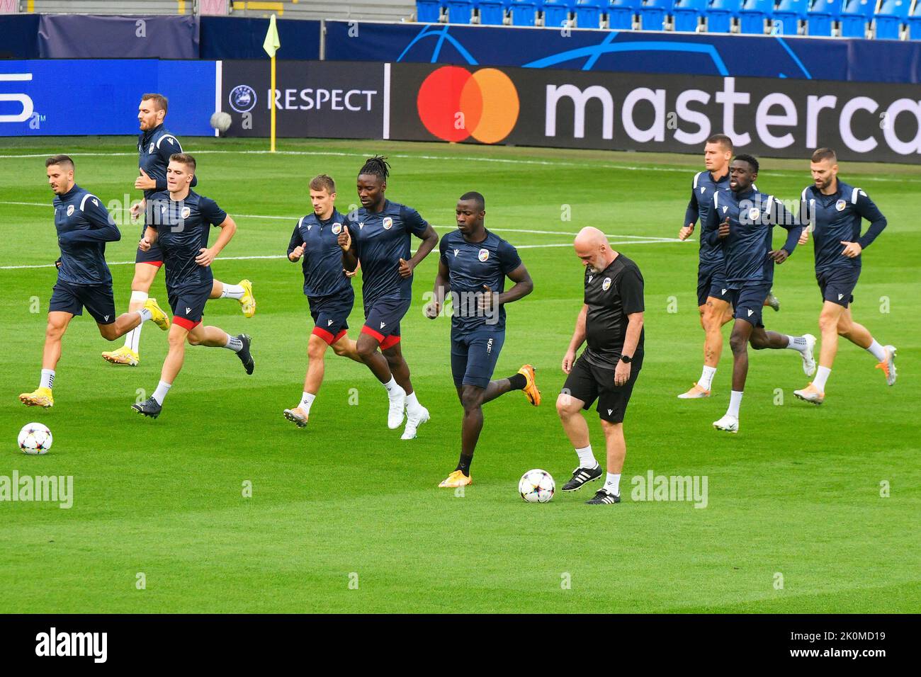 Pilsen, Czech Republic. 12th Sep, 2022. Soccer players of Viktoria ...