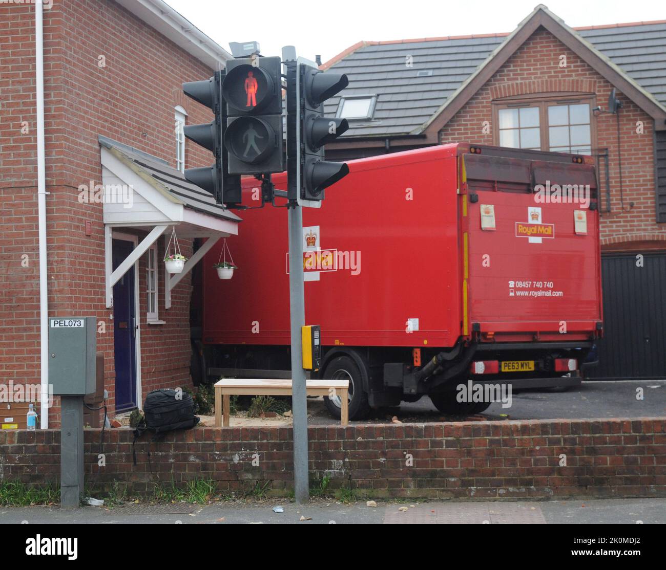 THE ROYAL MAIL VAN WHICH CRASHED THROUGH A BRICK WALL AND INTO A HOUSE ...
